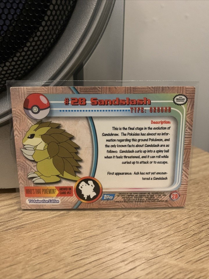 Sandslash #28 Topps Series 1 Pokemon Card Blue Logo Non Foil B18 | eBay