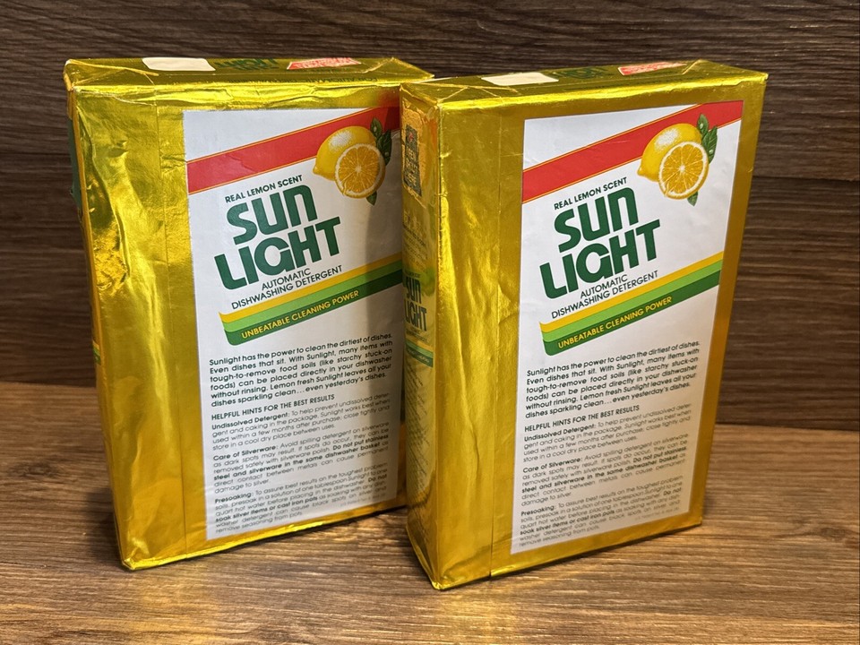 2 x Vintage Sun Light Dishwashing Detergent, NOS, 35oz Lemon Dish ...