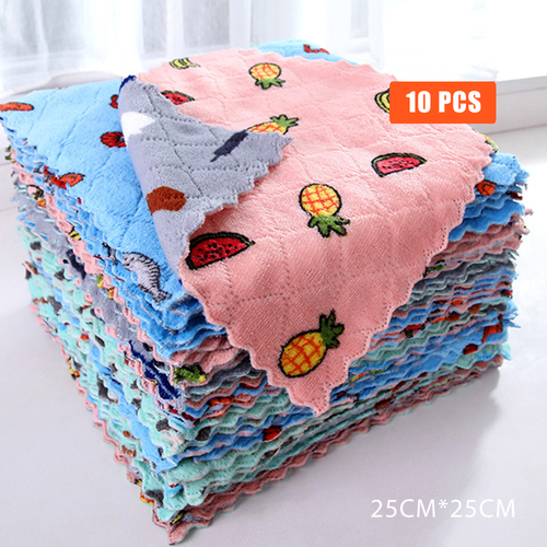 10 PACK Kitchen Towel Dish Cloth Super Absorbent Tea Towels | eBay