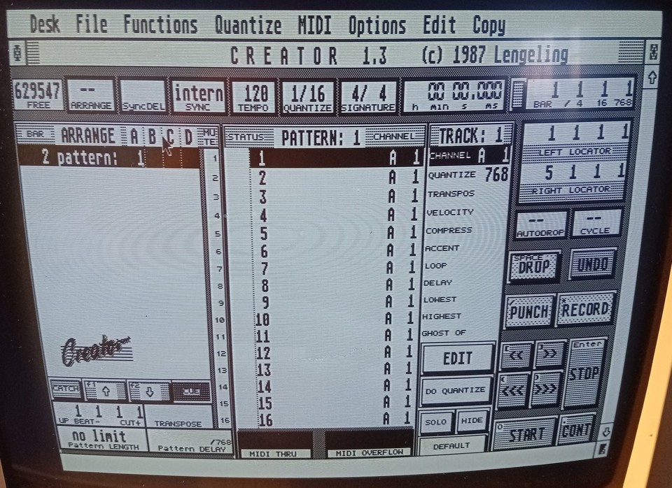 Atari 520 1040 ST STE Mega Computer C-LAB Creator Midi Software ...