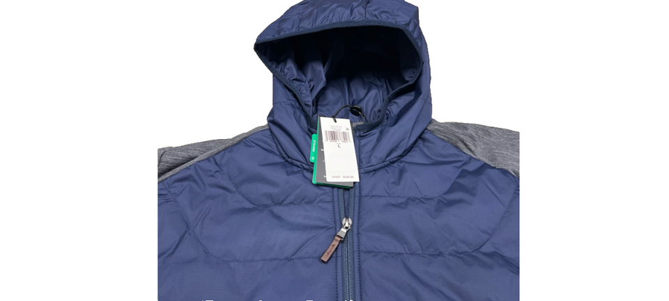 New RLX Ralph Lauren CoolWool Hybrid Jacket Hooded Grey Navy Men’s ...
