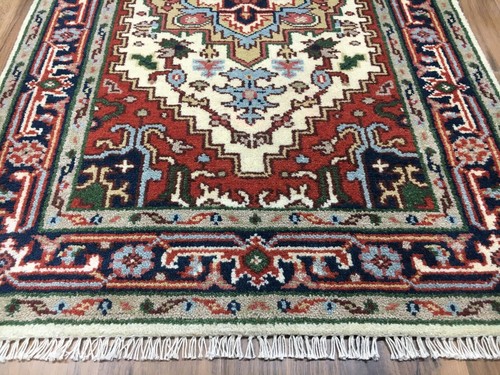 Living Room Area Rug 5X3 Feet Hand Knotted Pure Wool Carpet Traditional ...
