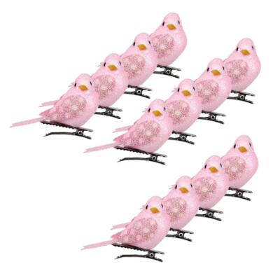 12 Pack Artificial Birds on Clips Feathered Foam Birds for Outdoor ...