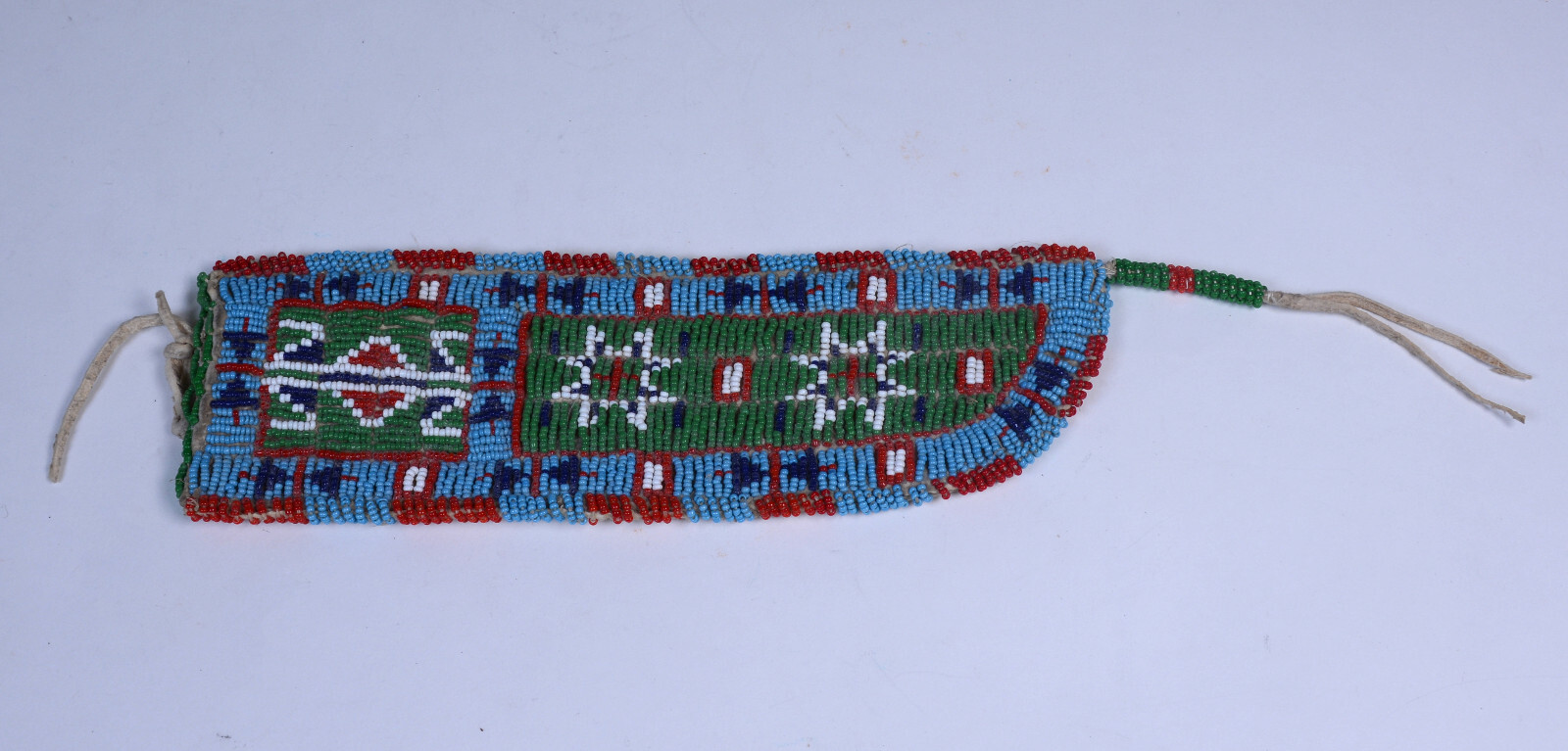 Antique Northern Plains Beaded knife case ca. 1900, 9" x 2 3/4" + 4 ...
