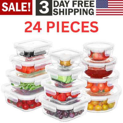 Superior Glass Food Storage Containers Stackable BPA-Free Locking Lid ...