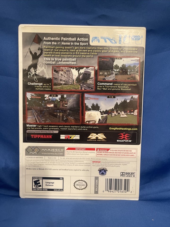 Greg Hastings Paintball 2 (Nintendo Wii, 2010) Complete w/ Manual ...