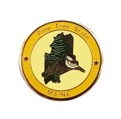 Maine Pins State of Maine Emblem Pin Travel Vacation Souvenir Collector ...