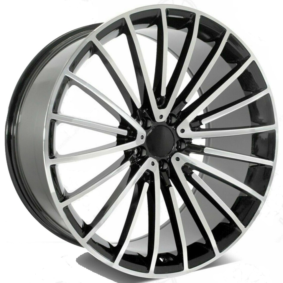 20x8.5 +36 5x112 Wheel Rims Black Machined for Mercedes Benz CLS450 ...