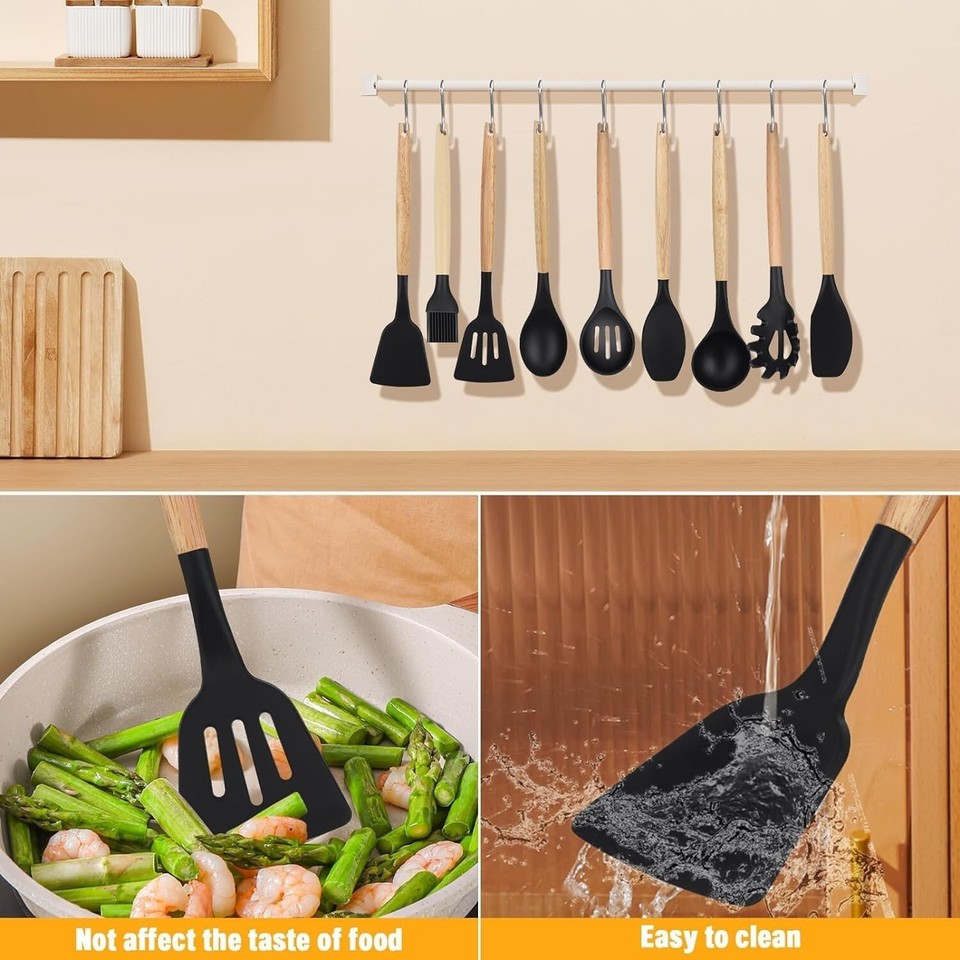 22 Pcs Kitchen Utensils Set Silicone Cooking Nonstick Spatula Turner ...