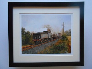 Malcolm Root Steam Train print 'Tender First ' Colne Valley Railway ...