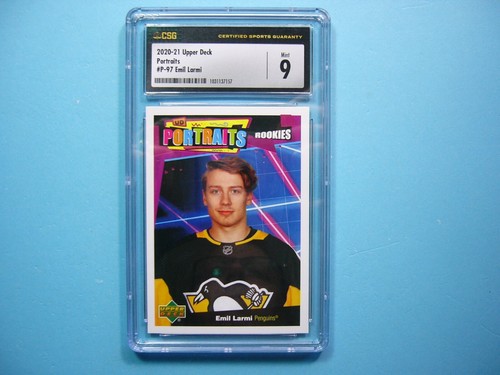 2020/21 UPPER DECK PORTRAITS HOCKEY CARD #P-97 EMIL LARMI ROOKIE RC CSG ...