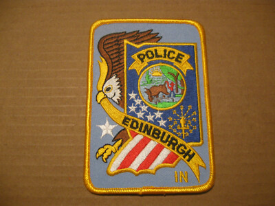 EDINBURGH INDIANA POLICE PATCH (STATE SHAPE CENTER) | eBay