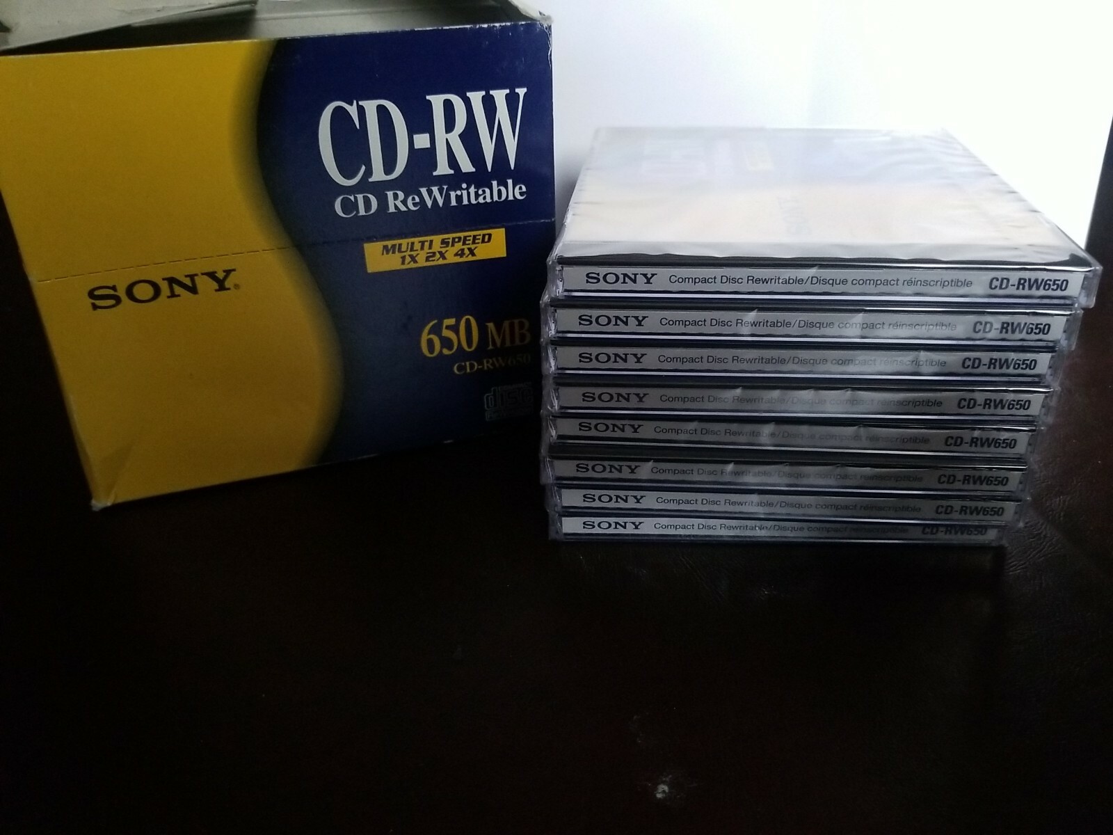 Lot of 8 Sony CD-RW Disc Multi Speed 1X 2X 4X 650MB Rewriteable Jewel ...