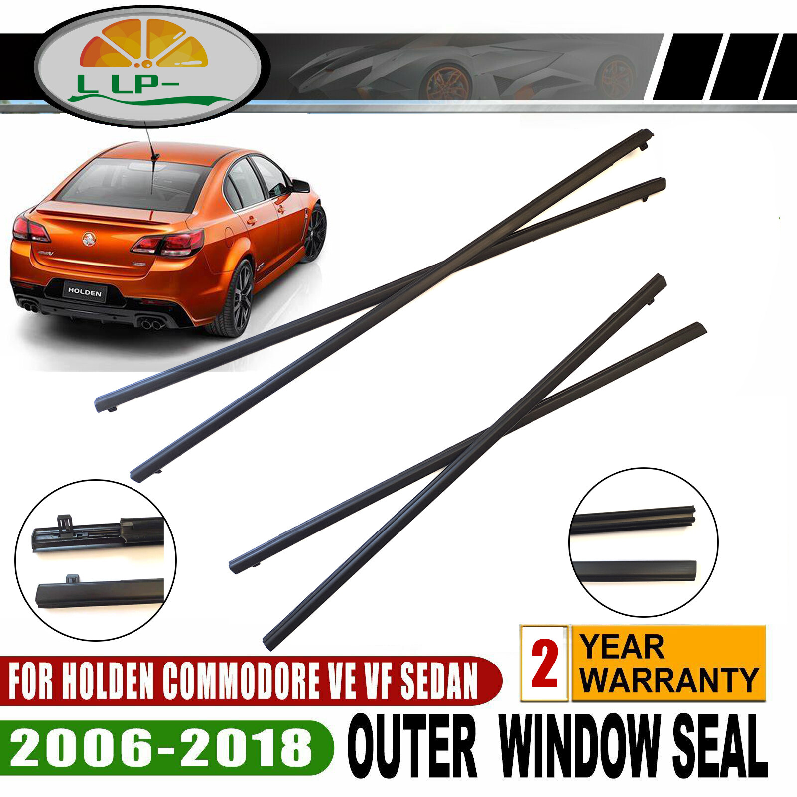 Black Door Window Belt Mould Trim For HOLDEN COMMODORE VE VF Sedan ...