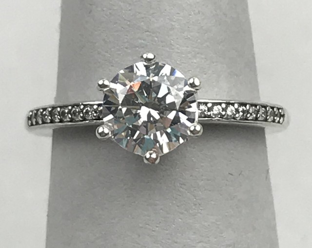 Size 7/54 Authentic PANDORA Clear Sparkling Crown Solitaire Ring ...