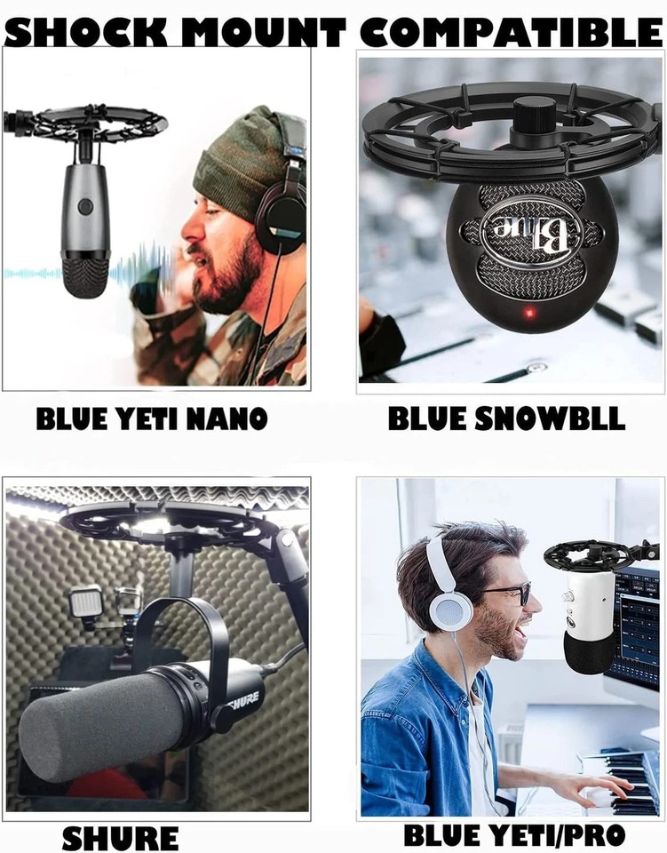 Blue Yeti Boom Arm Adjustable Suspension Microphone Mic Stand Desk with ...