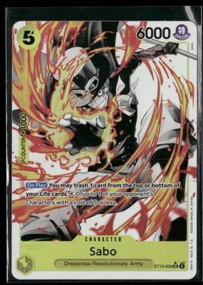Sabo - ST13-008 SR Alt Art Parallel - Three Brothers Ultra Deck - One ...