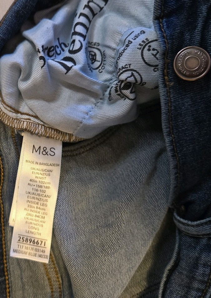 Mens Blue Denim Jeans Marks & Spencer 40 Inch Waist 33 Inch Leg | eBay