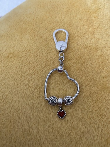 Pandora Moments Small Heart Bag Charm Holder Keyring Silver Box for ...