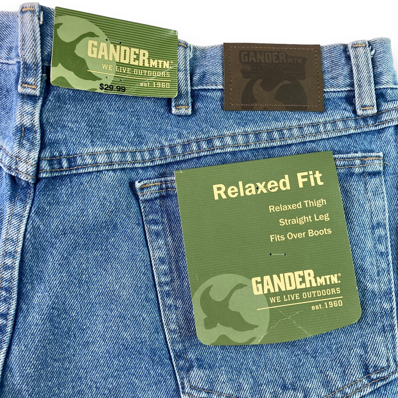 Gander Mountain Men’s 38x30 Jeans Relaxed Fit Straight Leg Fits Over ...