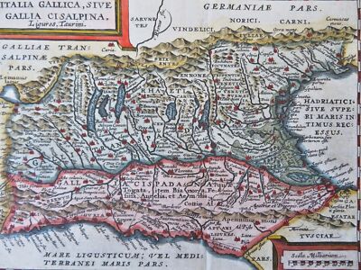 Northern Italy Roman Empire Cisalpine Gaul 1661 Jansson historical ...