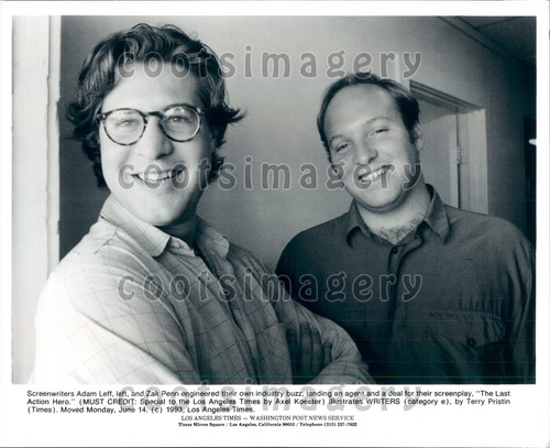1993 Screenwriters Adam Leff & Zak Penn Last Action Hero Press Photo | eBay