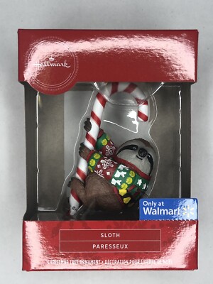2019 Hallmark Sloth with Candy Cane Ornament Christmas Tree | eBay