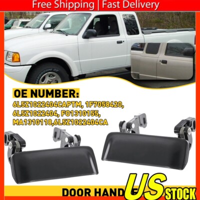 Door Handle Set For 2001-2011 Ford Ranger Smooth Black Front LH RH ...