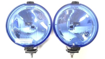 2x Blau rund Fernscheinwerfer ⌀183 m. 12V LED Ring Positionslicht mit ...