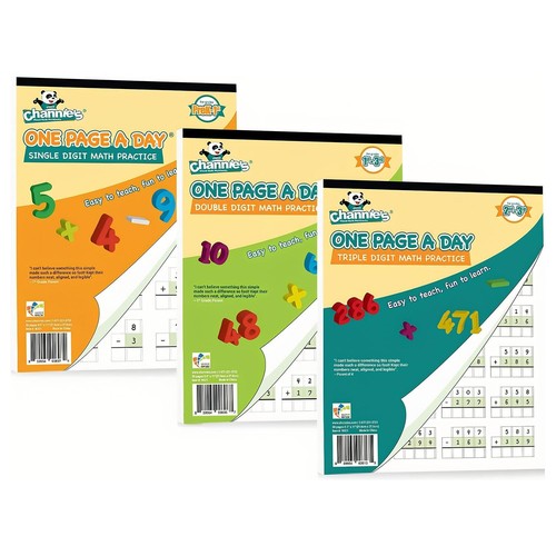 Channie’s One Page A Day Single, Double & Triple Digit Math Worksheets ...