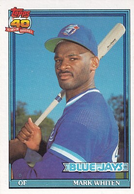 1991 Topps #588 Mark Whiten MLB Toronto Blue Jays + (Yes 3 Free Mystery ...