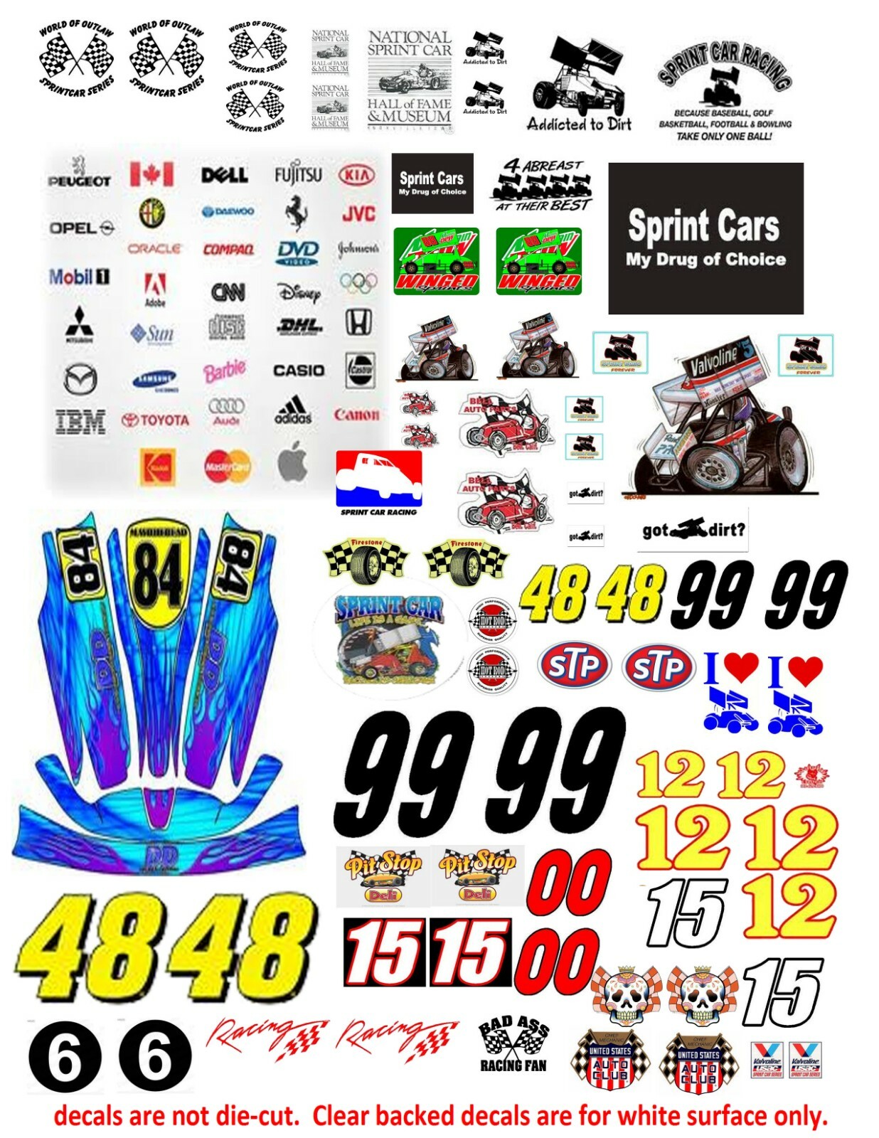 1:18 1:24 SPRINT CAR RACING USAC DECALS FOR DIECAST CARS & DIORAMA ...