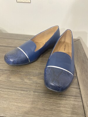 Women’s 8M Blue Comfortview Fay Comfort Flats Patent Cap Toe Slip On ...