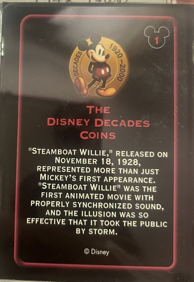 Set of two (2) vintage new Disney 1928 Steamboat Willie and 1926 studio ...