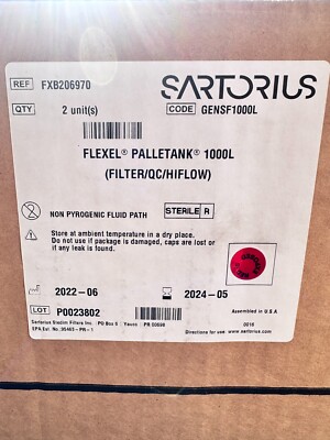 NEW Sartorius Stedim FXB206970 STD Flexel Palletank 1000L 2 units/pack ...