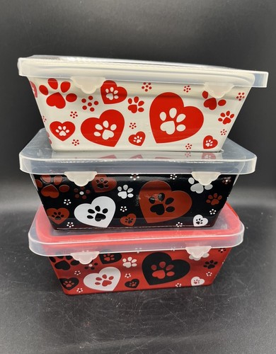 Temptations Pawfetti Small Loaf Pans Set Valentines Hearts Pets | eBay