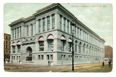 Chicago Illinois Public Library Postcard c1912 | eBay