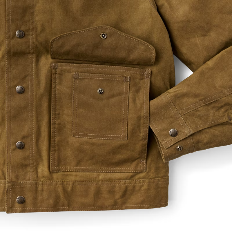 Filson Tin Cloth Work Jacket Dark Tan Waxed Canvas Field Coat NWT ...