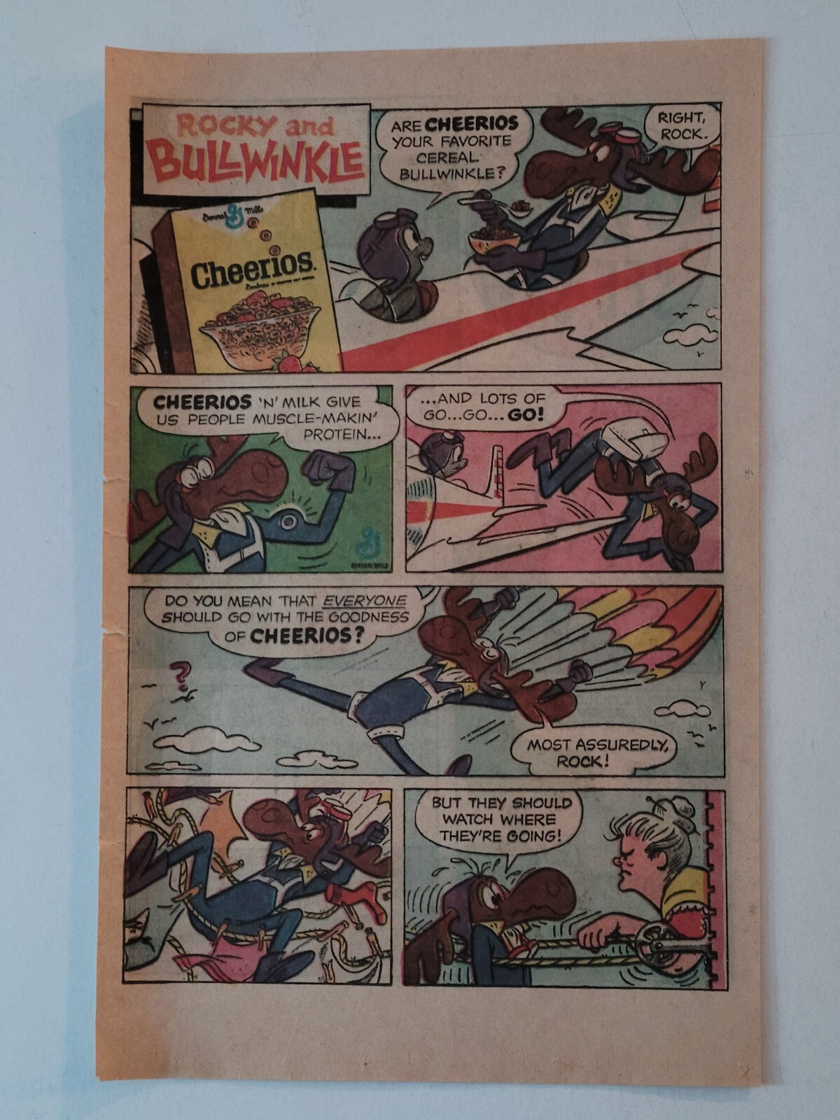 ROCKY & BULLWINKLE CHEERIOS vintage General Mills breakfast cereal ad ...