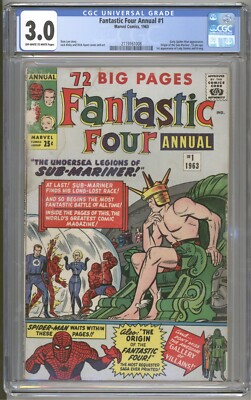 Fantastic Four Annual #1~Marvel 1963~CGC 3.0~1st Lady Dorma & Krang ...