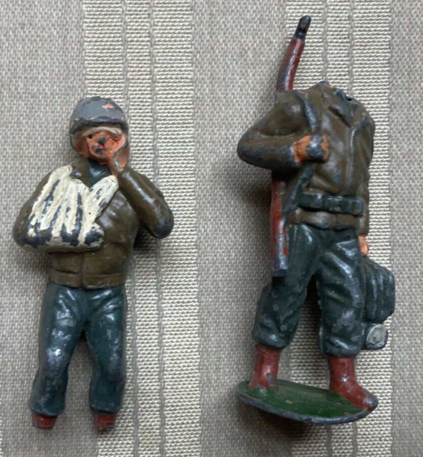 Vintage 1950s Timpo 54mm Hollow Cast Lead U.S. WW2 Soldiers for Repair ...