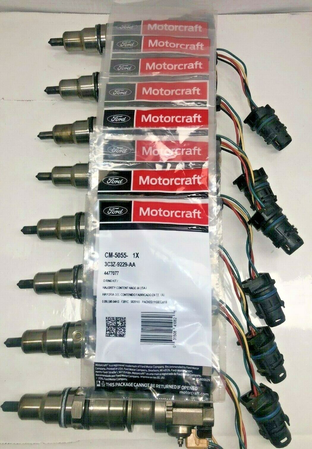 FMP 03-10 Ford 6.0 Fuel Injector set of 8 w/ MotorCraft Seal Kits 4C3Z ...