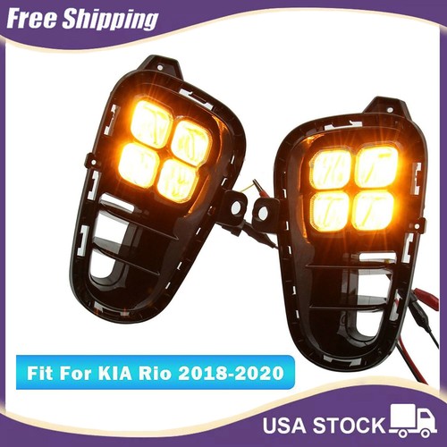 2x LED Daytime Running Fog light DRL DC 12V With Wire For KIA Rio EX LX ...
