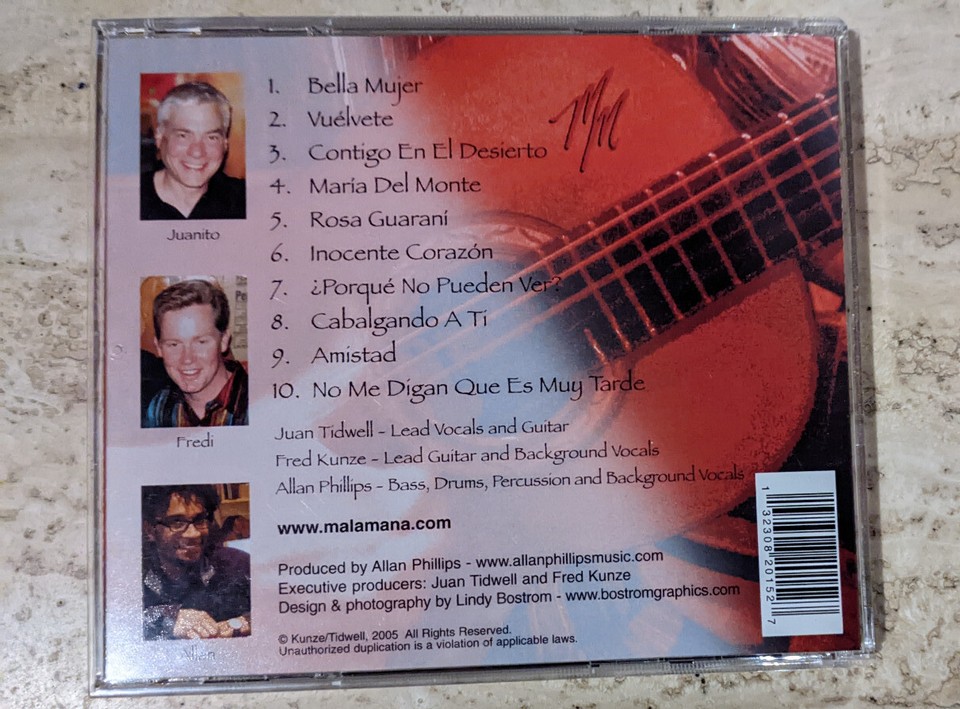 Juan Tidwell & Fred Kunze - Malamana (Audio CD 2005) Latin Pop / Rock ...