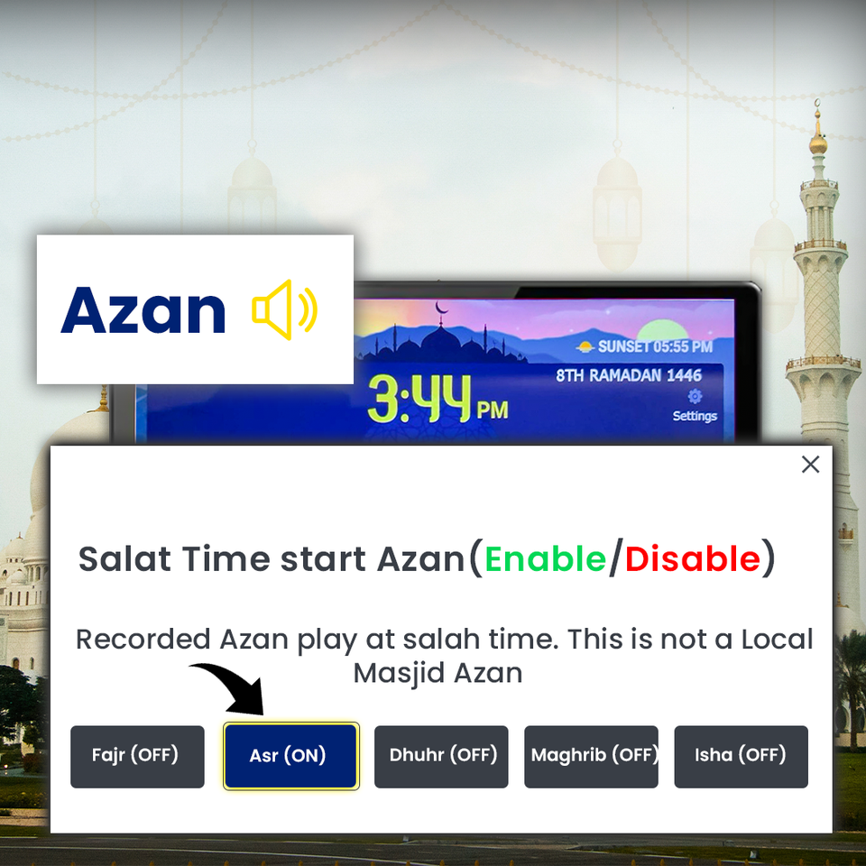 Azan Clock for Home - Islamic Prayer Clock with GPS Auto Prayer Times ...