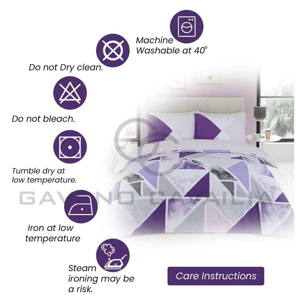 Mila Triangles Pattern Duvet Set Quilt Cover Sets All Seasons Soft Bedding Sets | eBay UK