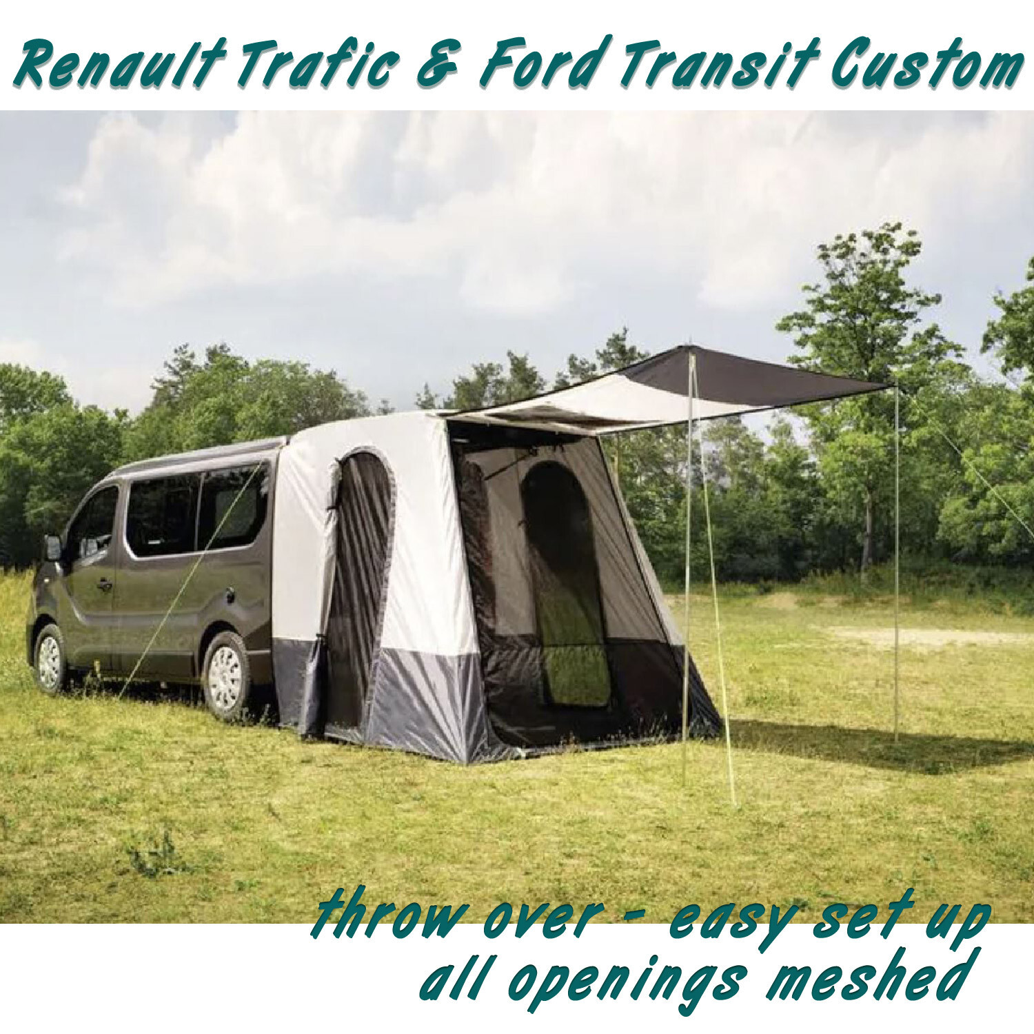 campervan throw over premium TAILGATE TENT Renault Trafic & Ford ...