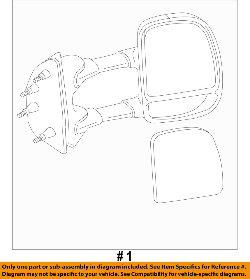 FORD OEM 03-24 E-150 Club Wagon Outside Mirrors-Mirror Assy 7C2Z17683DA ...