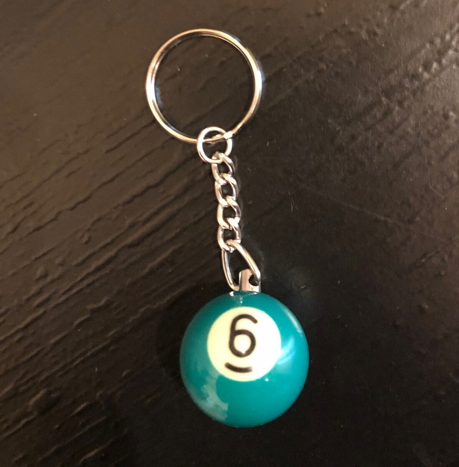 1x Billiards Table Pool Ball Keychain Cool Player Gift - Choose Numbers ...