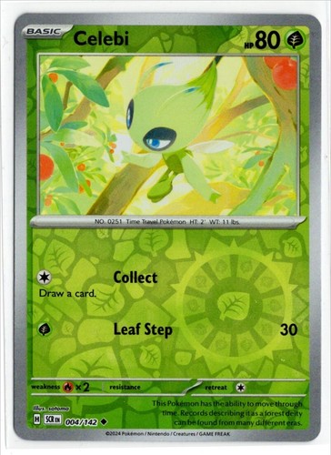 Pokemon Stellar Crown Reverse Holo 004/142 Celebi | eBay